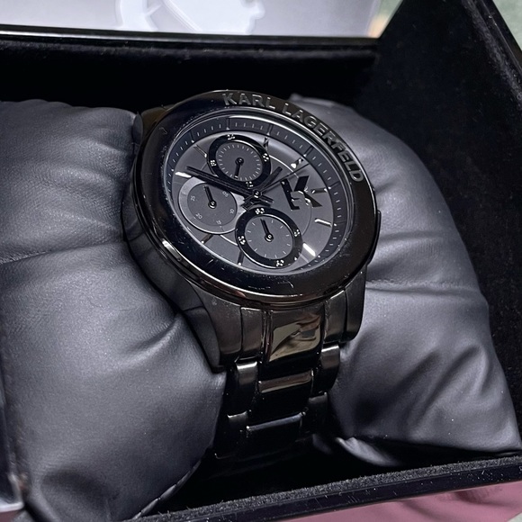 Karl Lagerfeld | Accessories | Karl Lagerfeld Unisex Matte Black Watch ...
